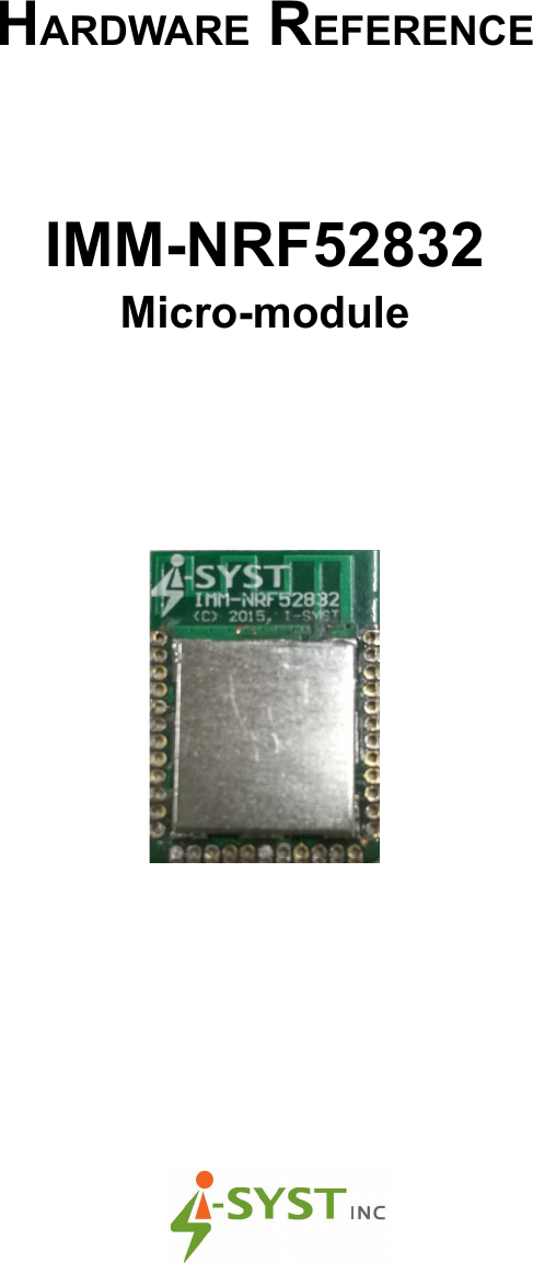 I SYST IMM-NRF52832 BLE Module User Manual