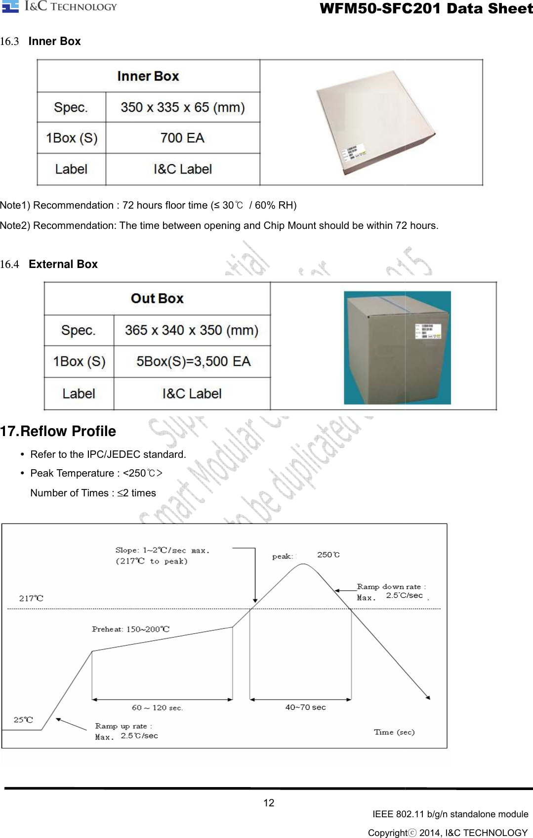 I and C Technology WFM50-SFC201 Wi-Fi Module User Manual WFM50 SFC201 ...