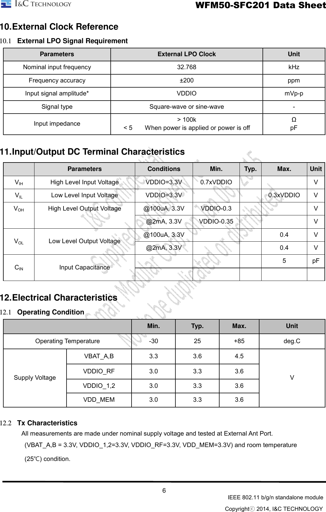 I and C Technology WFM50-SFC201 Wi-Fi Module User Manual WFM50 SFC201 ...