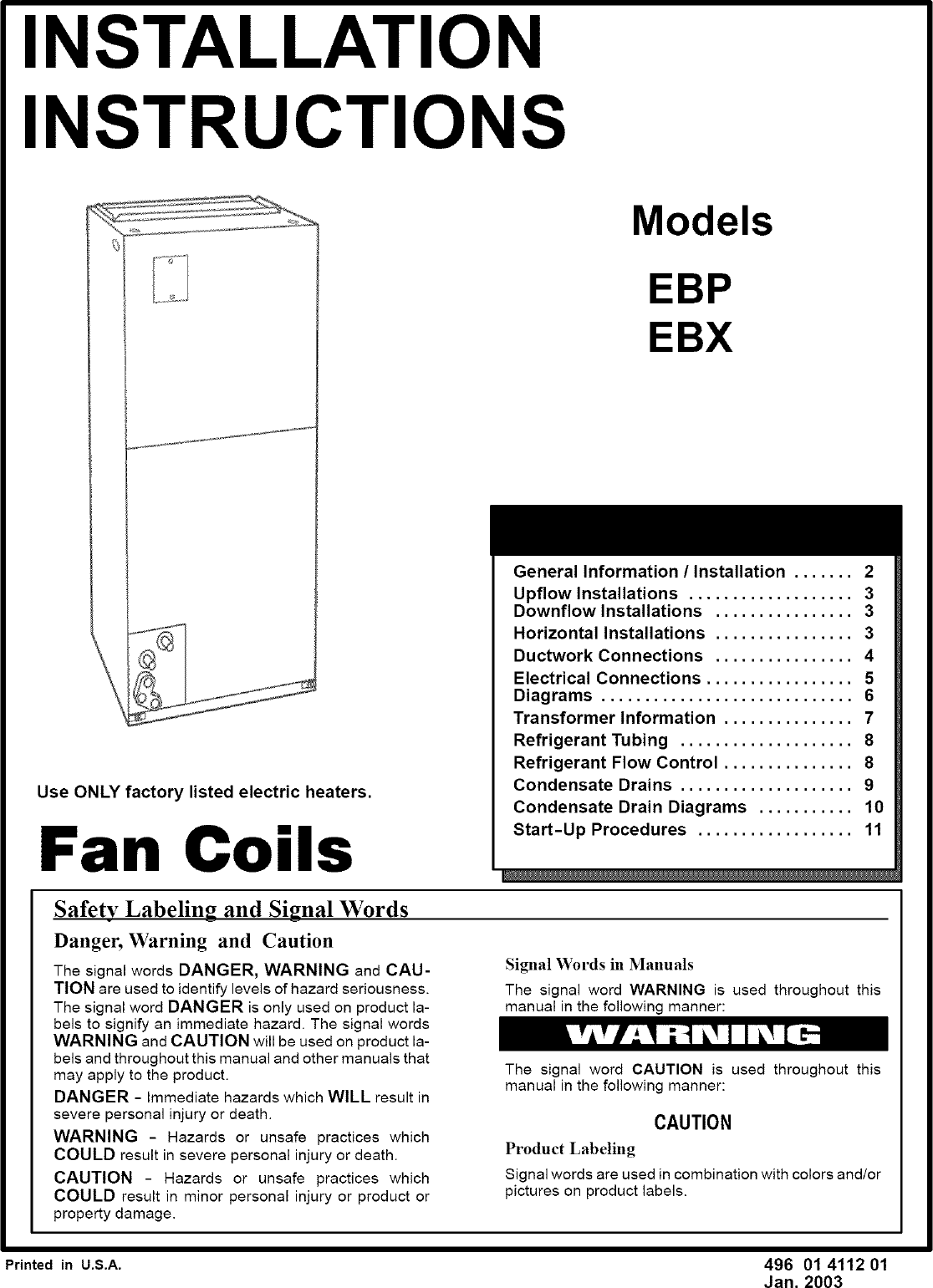 ICP EBP1800B1 User Manual FAN COIL Manuals And Guides L0502489