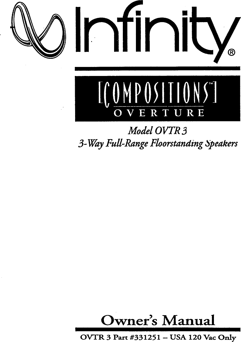 INFINITY Speakers Manual 98070303