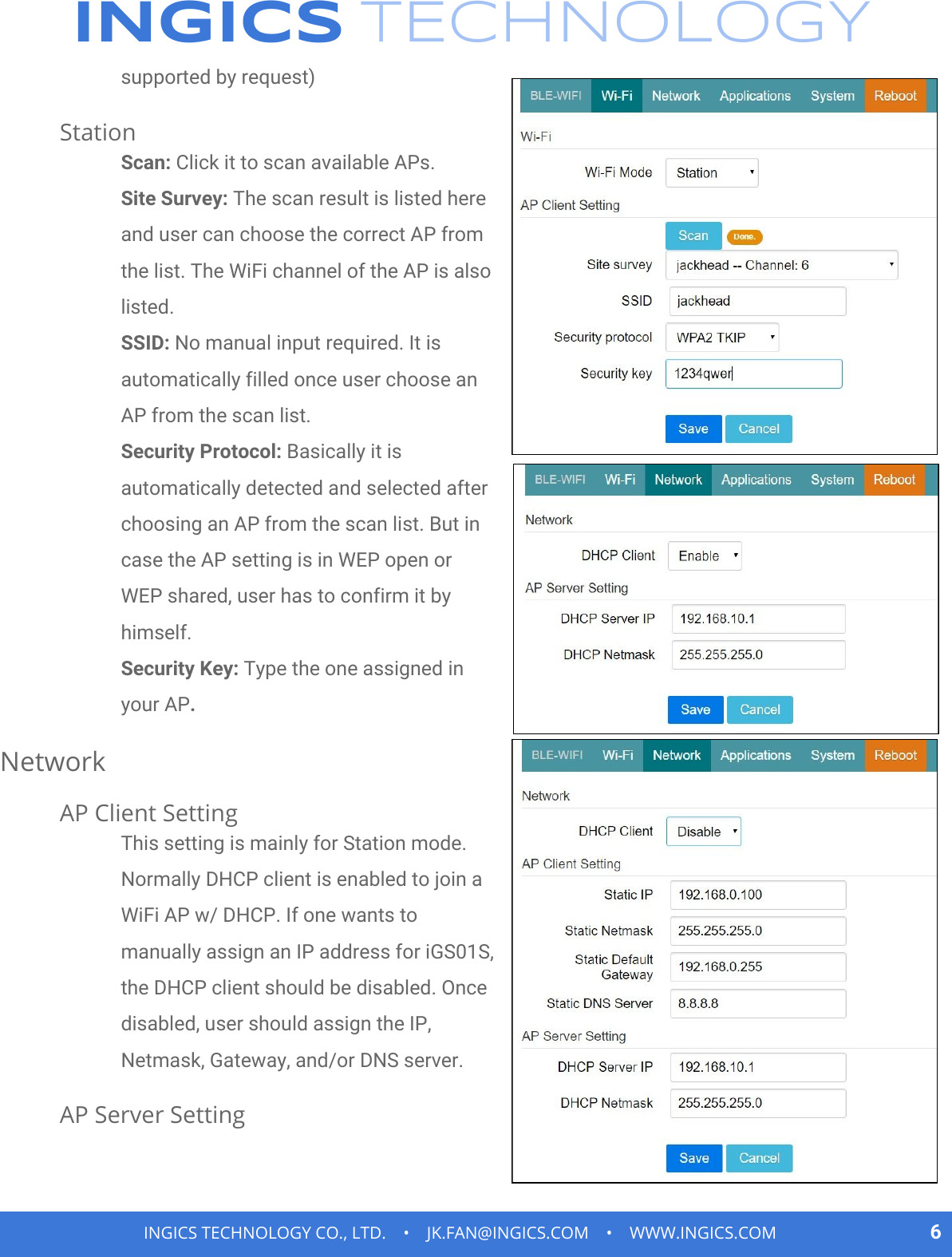 INGICS TECHNOLOGY IGS01S BLE-WiFi Gateway User Manual