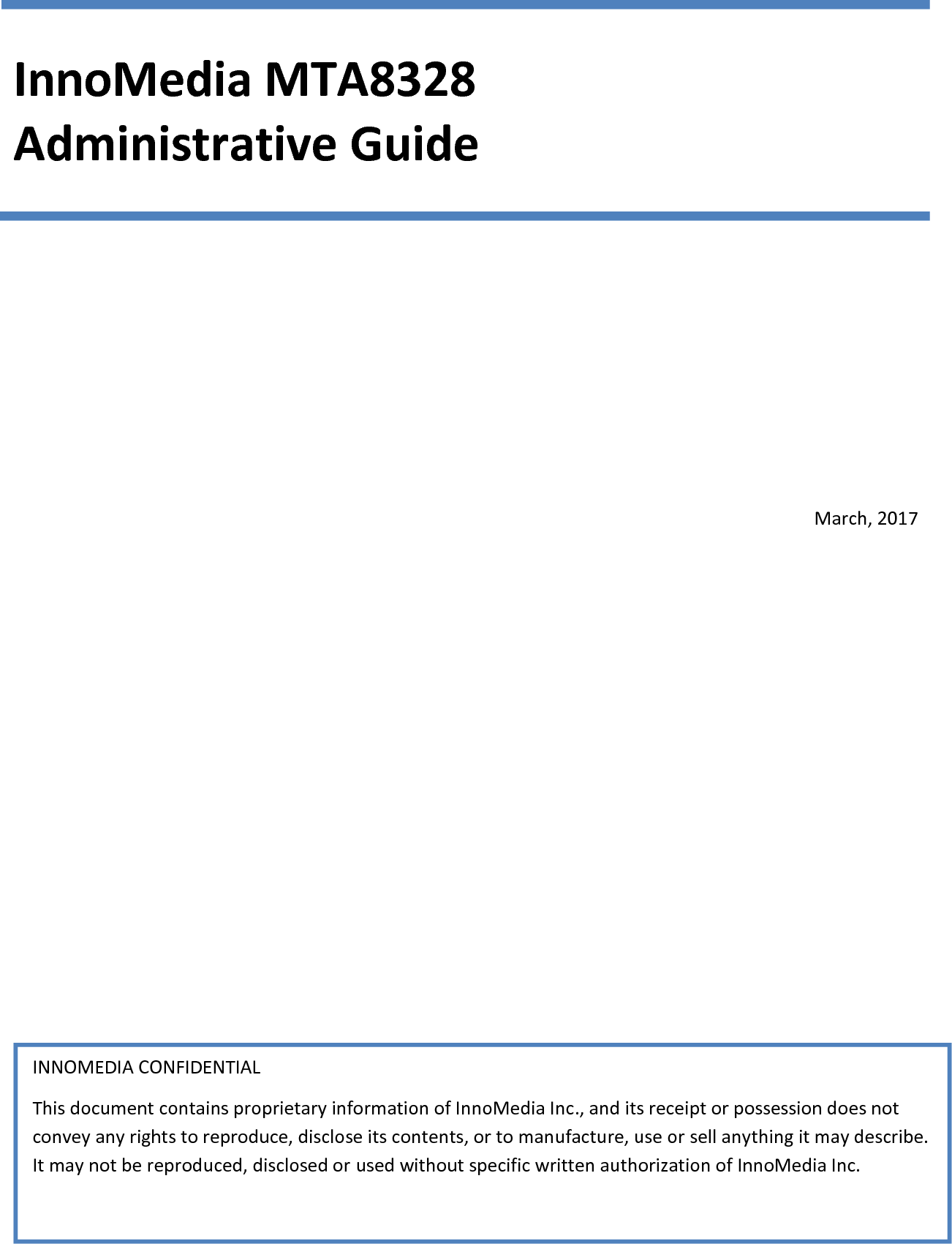 INNOMEDIA TECHNOLOGY MTA-W-0000001 Media Terminal Adaptor User Manual
