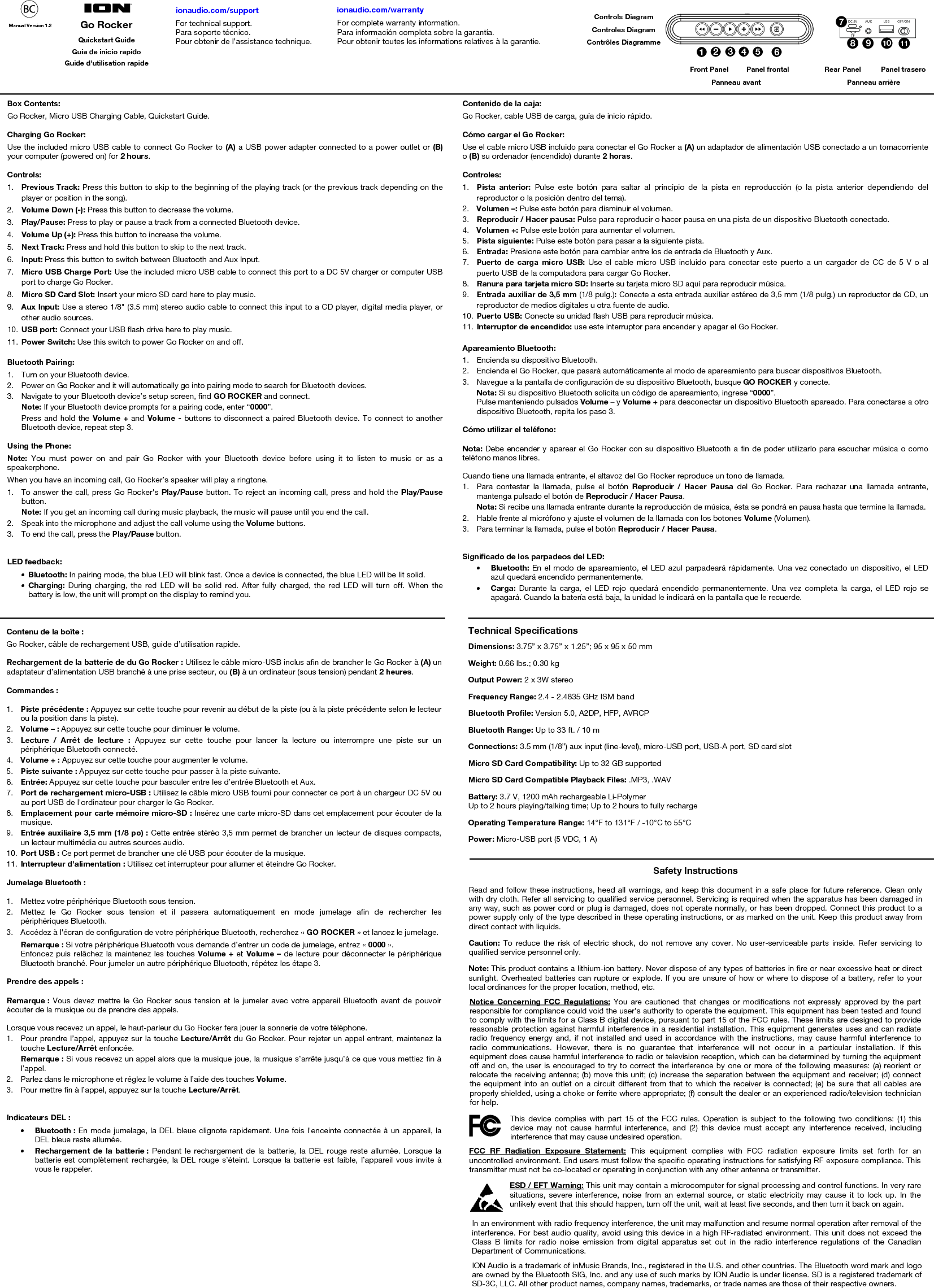 ION Audio ISP116A Ultra-Portable Bluetooth Speaker User Manual Go ...