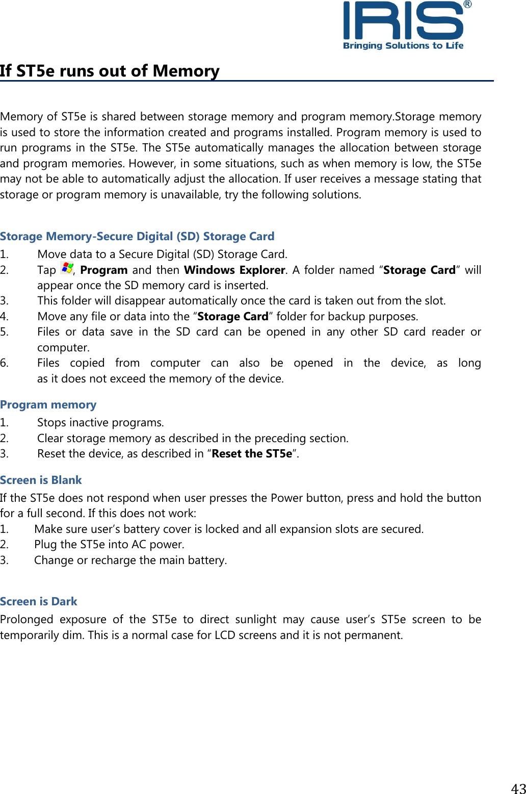 IRIS Berhad ST5 Smart Terminal User Manual Manual