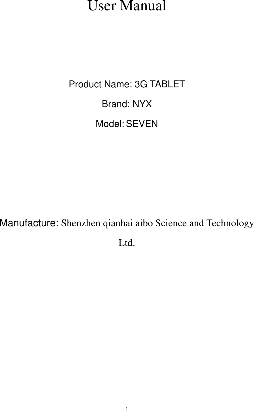 ITALCOM GROUP ITALCOMSEVEN 3G TABLE User Manual