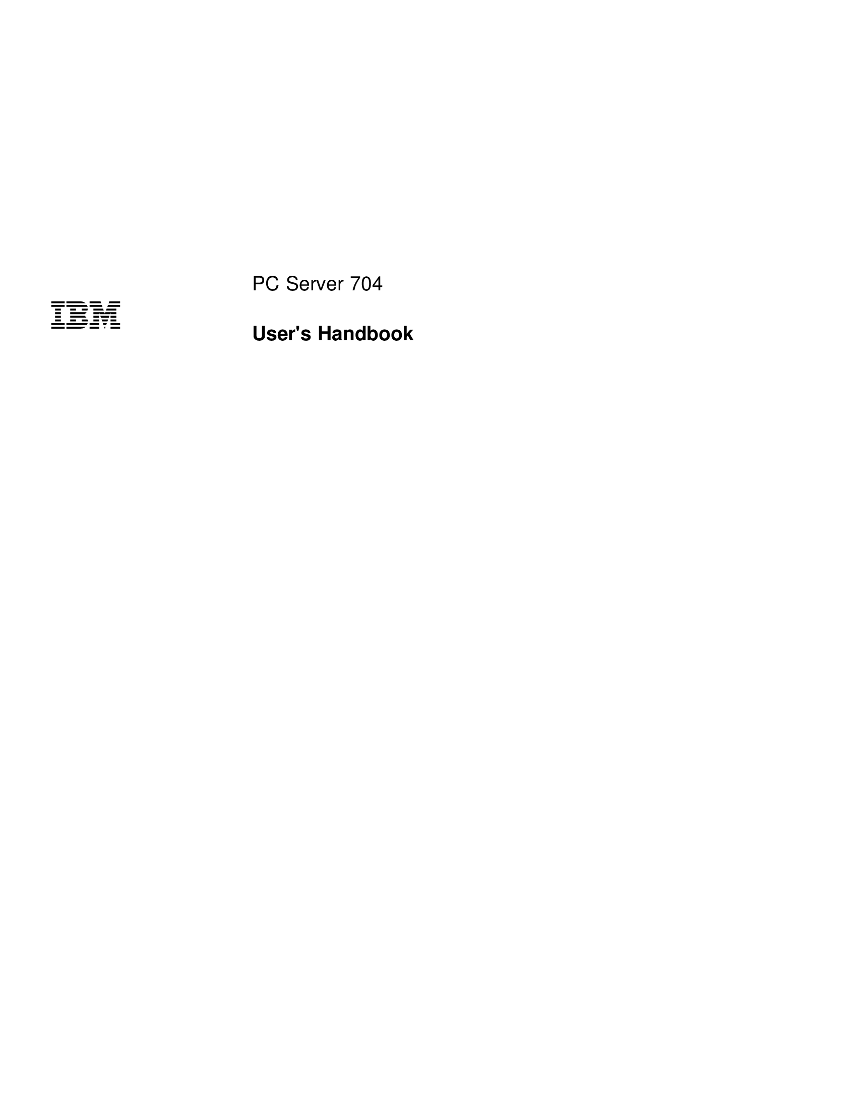 Ibm 704 Users Manual PC Server User's Handbook, Second Edition
