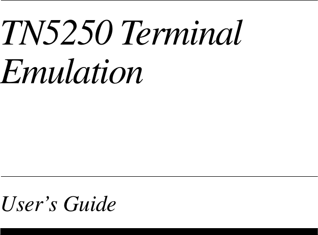 Ibm Terminal Emulation Tn5250 Users Manual 5250