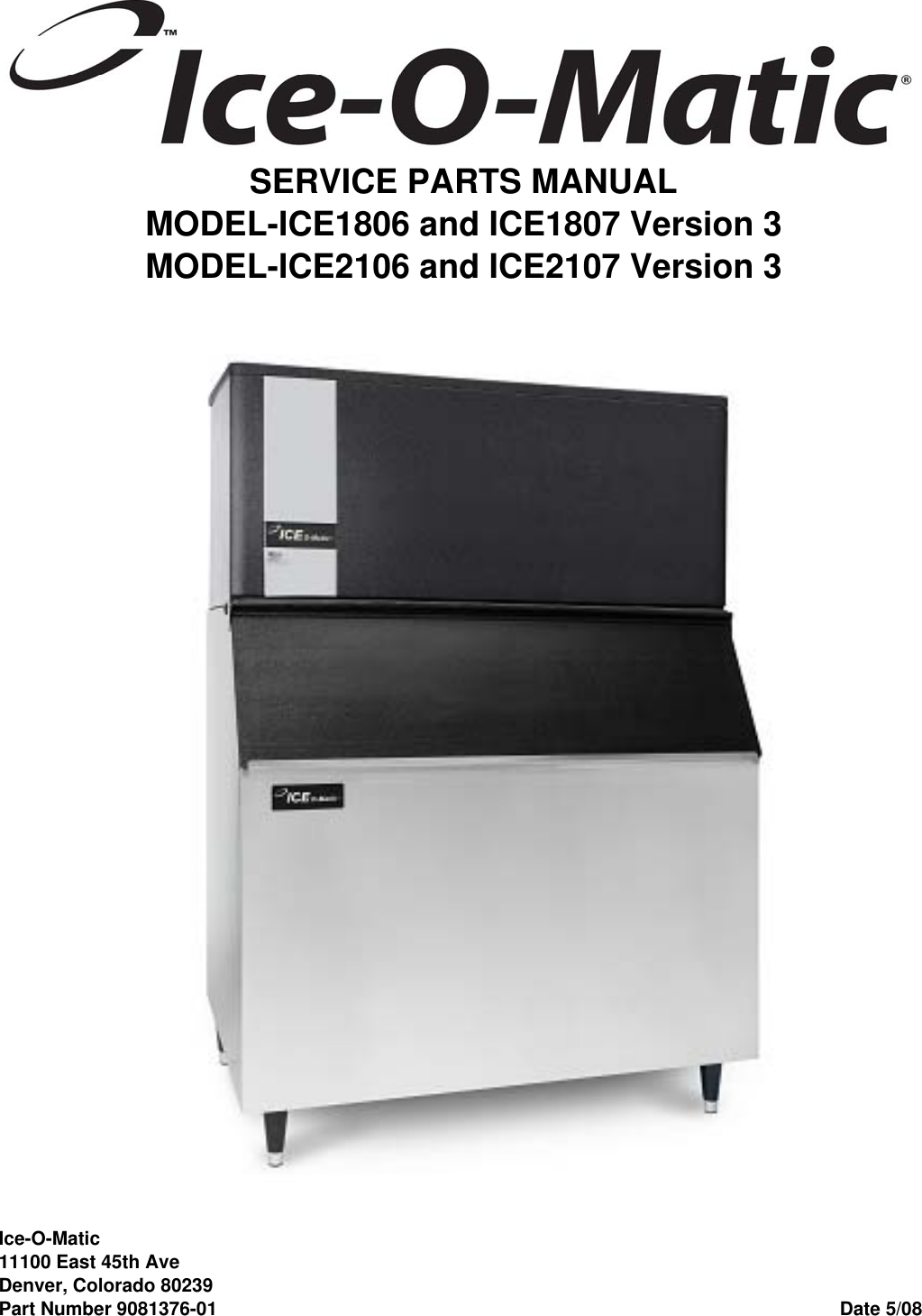 Ice O Matic Ice2107 Users Manual