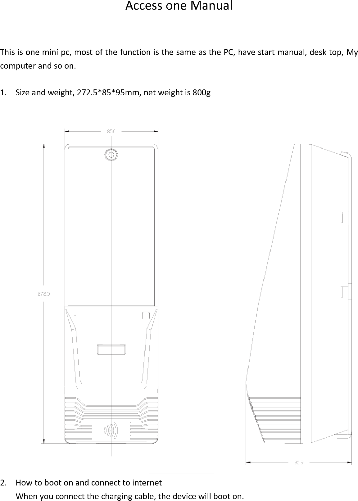 Identity One ACCESSONE Biometric access system User Manual