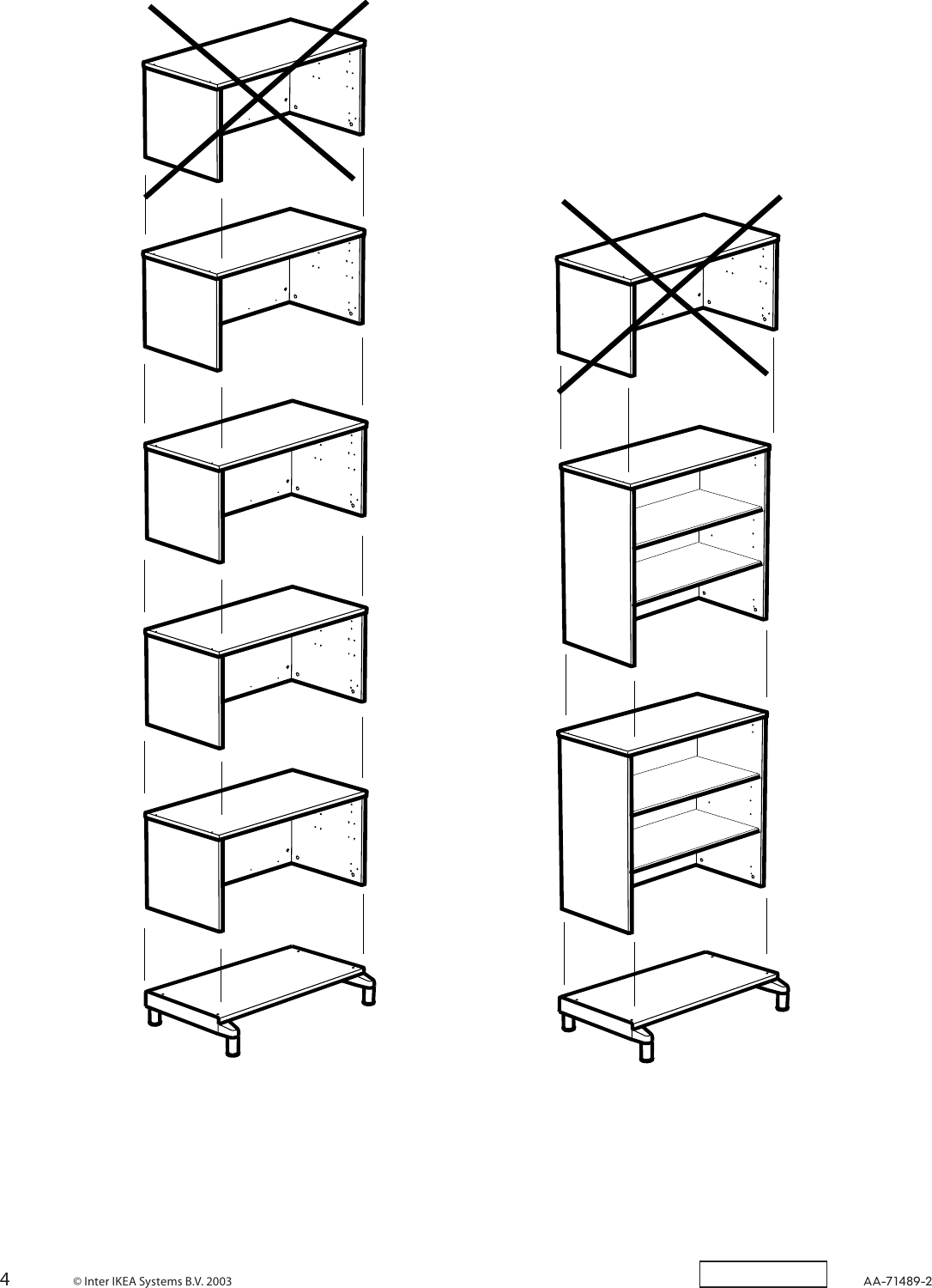 Ikea Effektiv Base Support Legs 33 1 2 Assembly Instruction