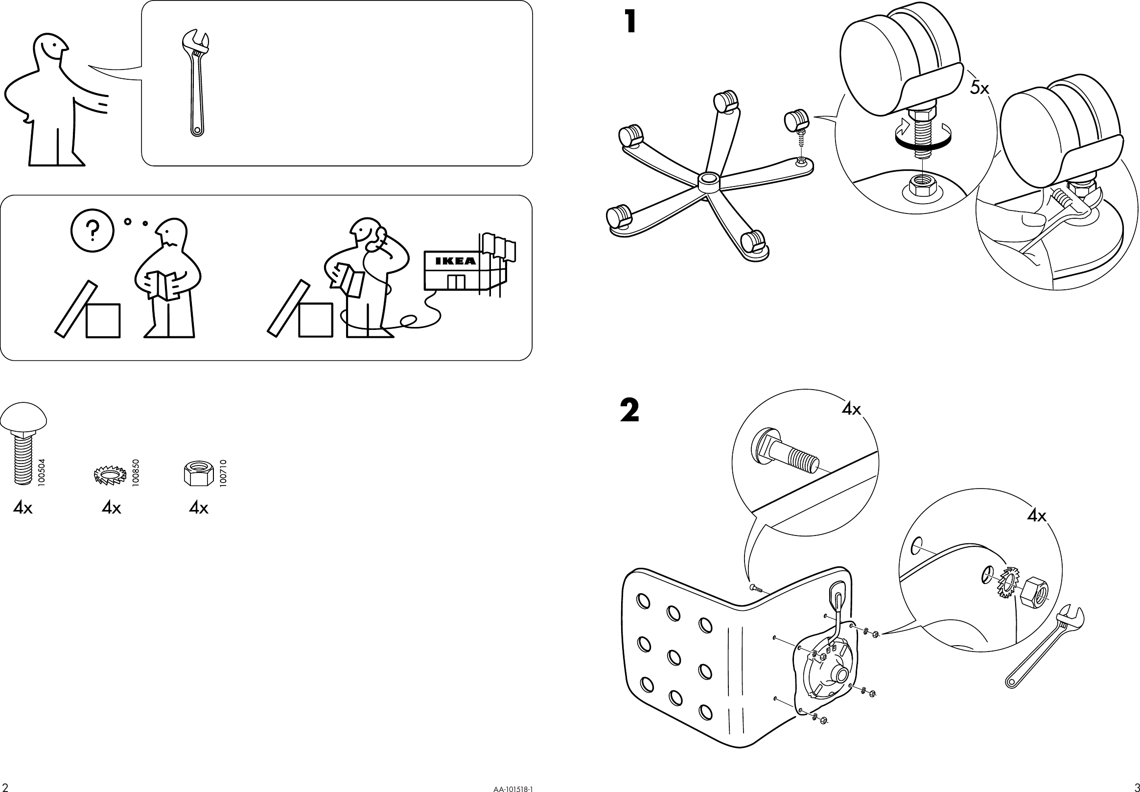 Ikea Jules Jr Desk Chair Assembly Instruction