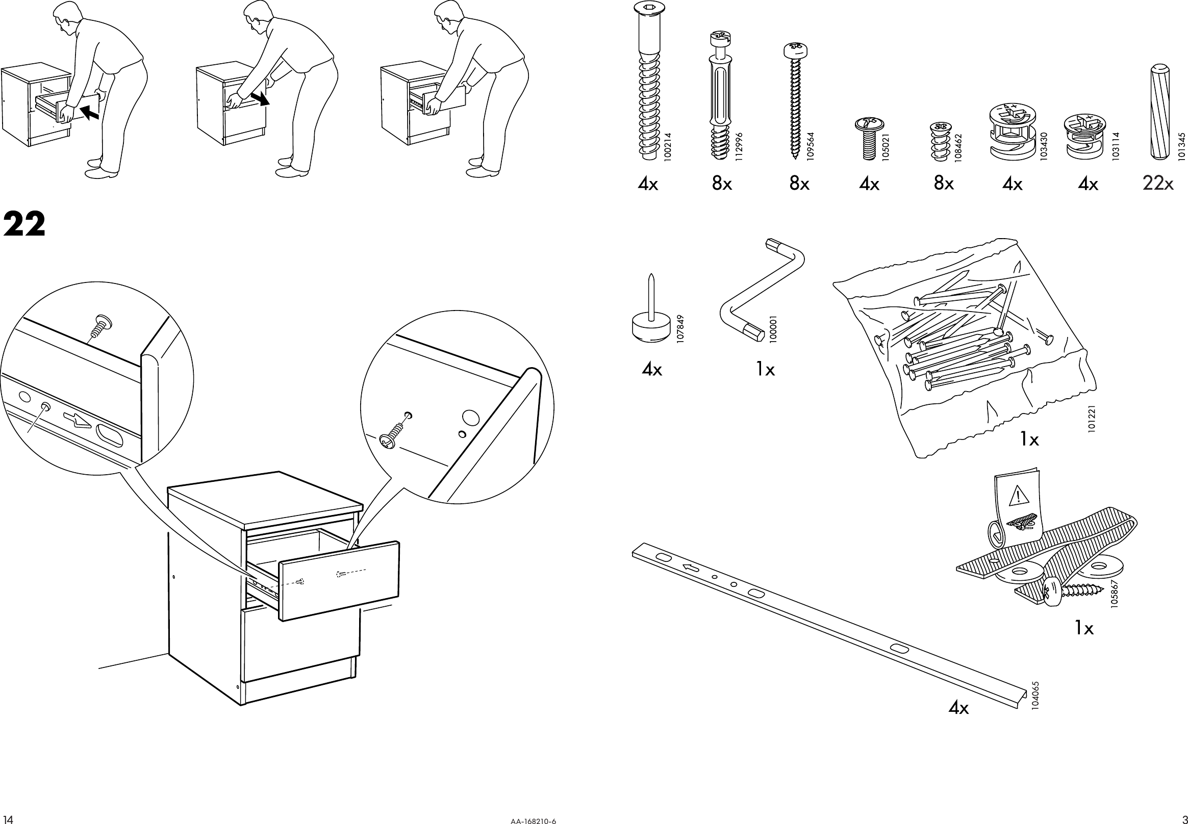 Ikea Kullen Chest W 2Drawers 14X19 Assembly Instruction