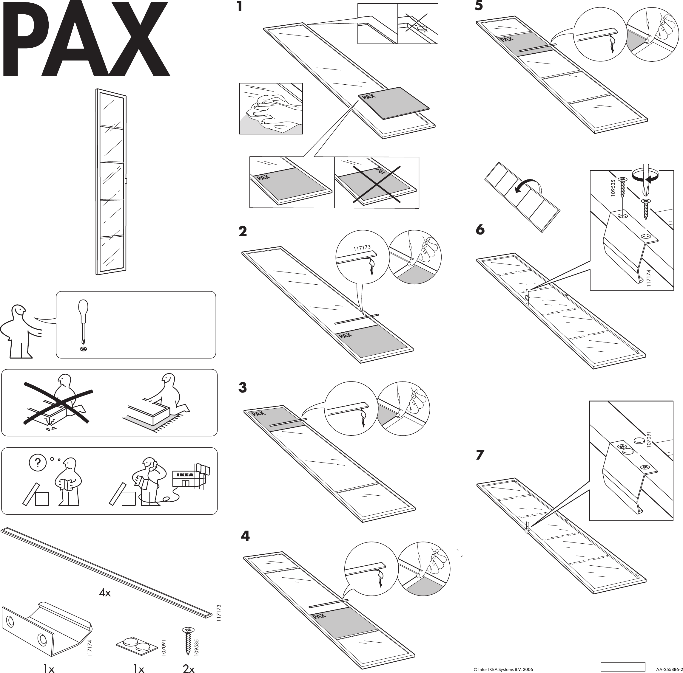 Ikea Pax Fevik Door 20X90 Assembly Instruction Utskrift 4 Sprıjs