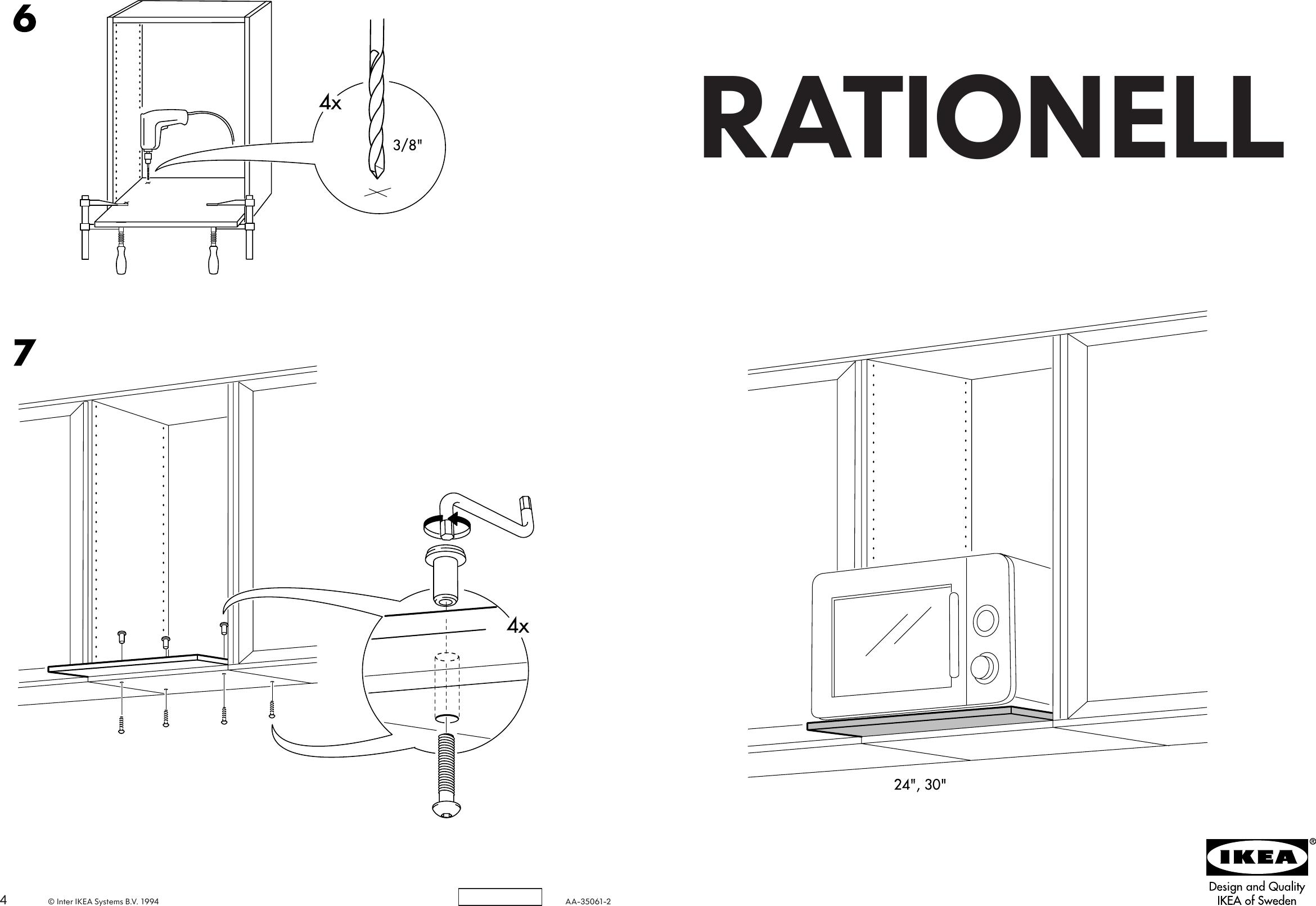 Ikea Rationell Micro Shelf 24 Assembly Instruction