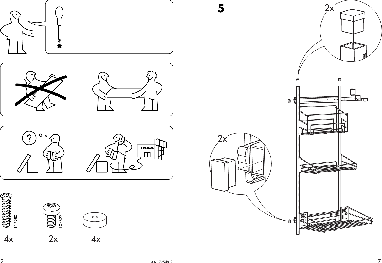 Ikea Rationell Pull Out Interior Fittings 12X47 Assembly Instruction