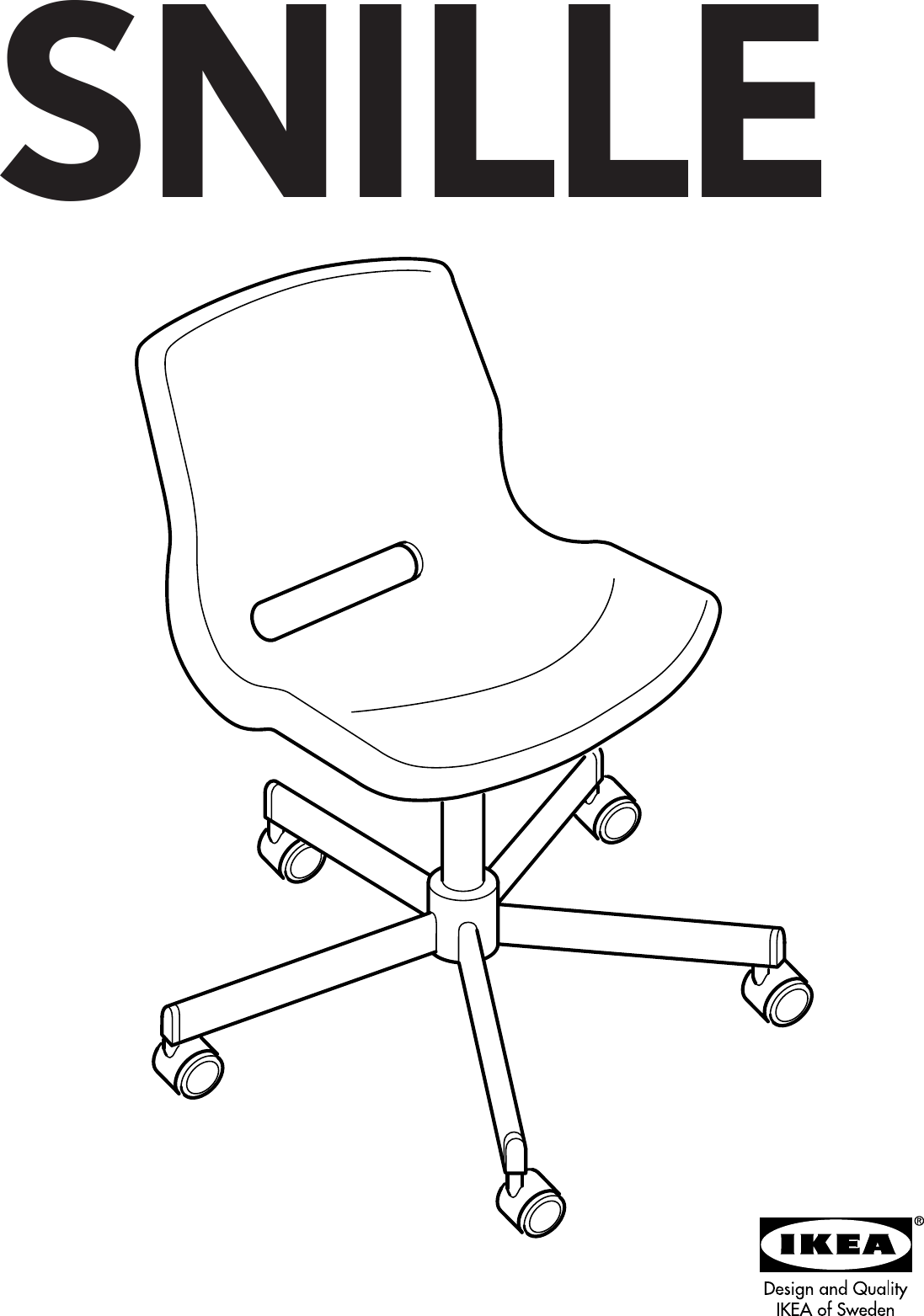 Ikea Snille Swivel Chair Frame Assembly Instruction