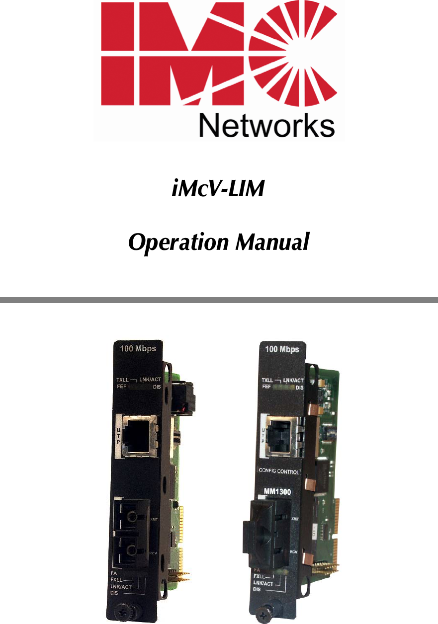 Imc Networks Imcv Lim Users Manual 50 80921 00 A3 Web