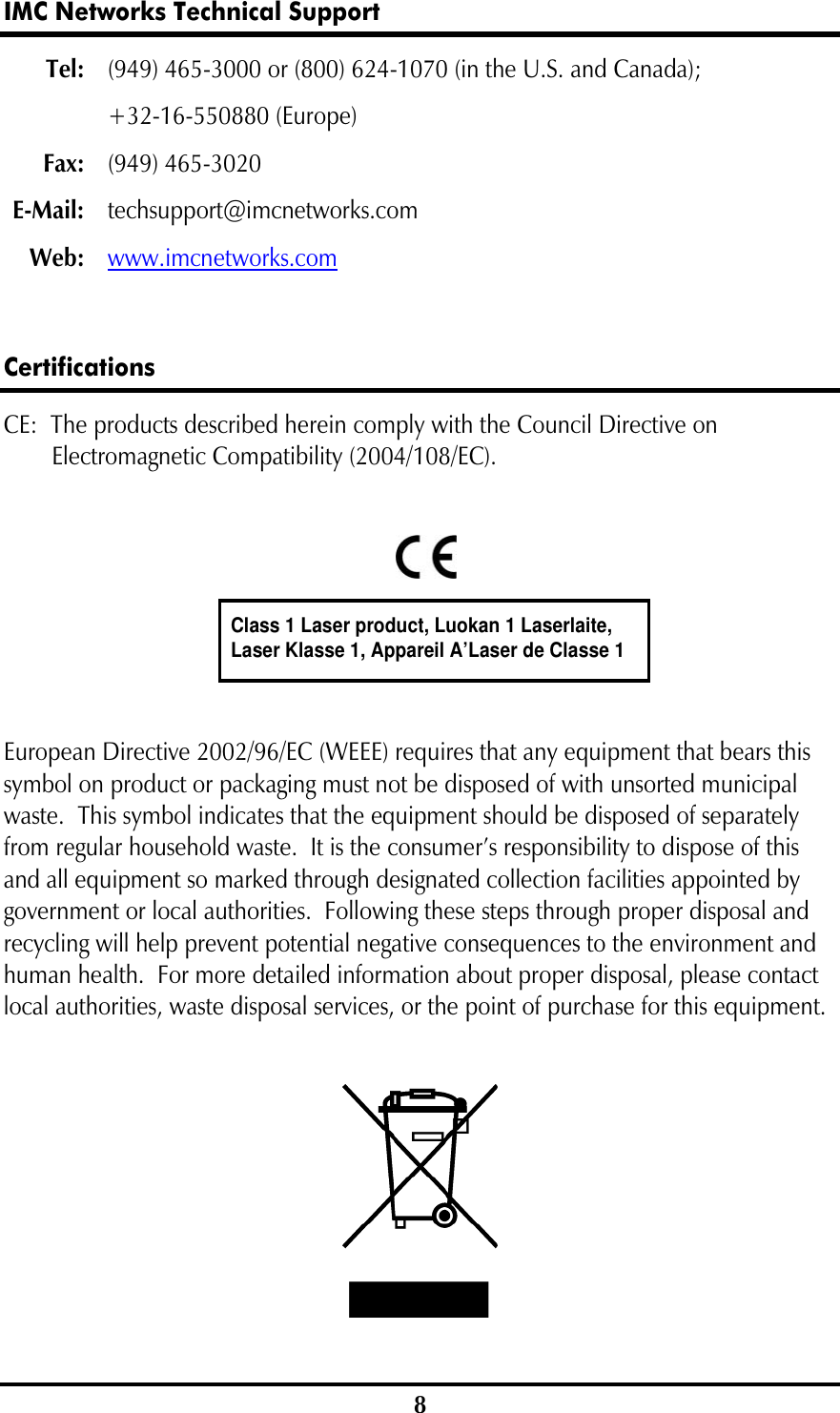 Imc Networks Imcv Switch Users Manual 52 80445 01 A0 Web