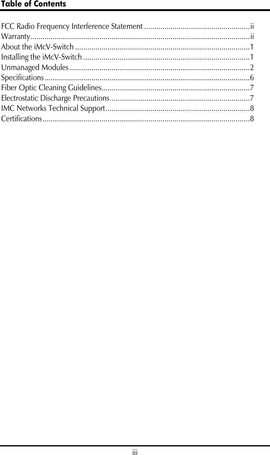 Imc Networks Imcv Switch Users Manual 52 80445 01 A0 Web