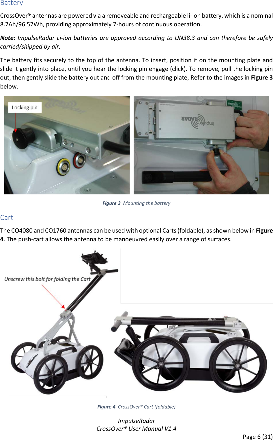 ImpulseRadar Sweden CO4080 Ground Penetrating Radar User Manual ImpulseRadar CrossOver v1 4 23 ...