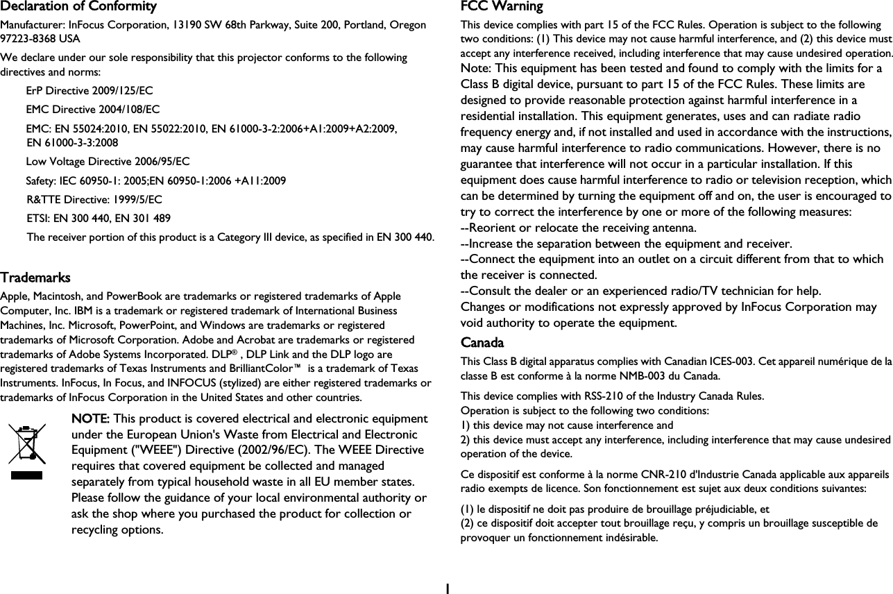 InFocus IN3924 Digital Projector User Manual RG INF IN3924 IN3926