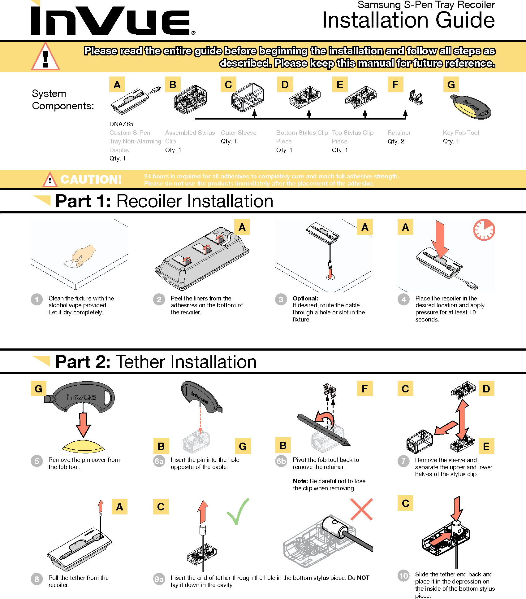 InVue F1754A Custom Tray S Pen Display User Manual