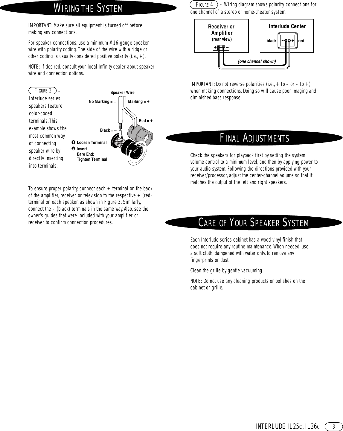 Infinity Interlude Il 25C 36C Om Il25C Users Manual 25c/36c