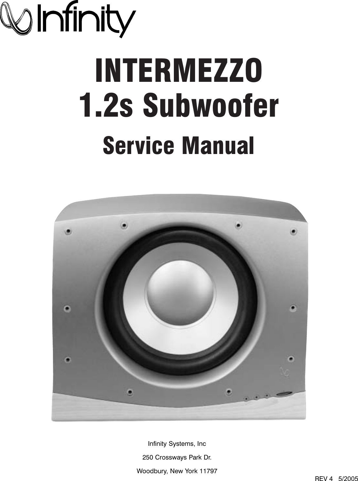 Infinity Speaker Il100S Users Manual