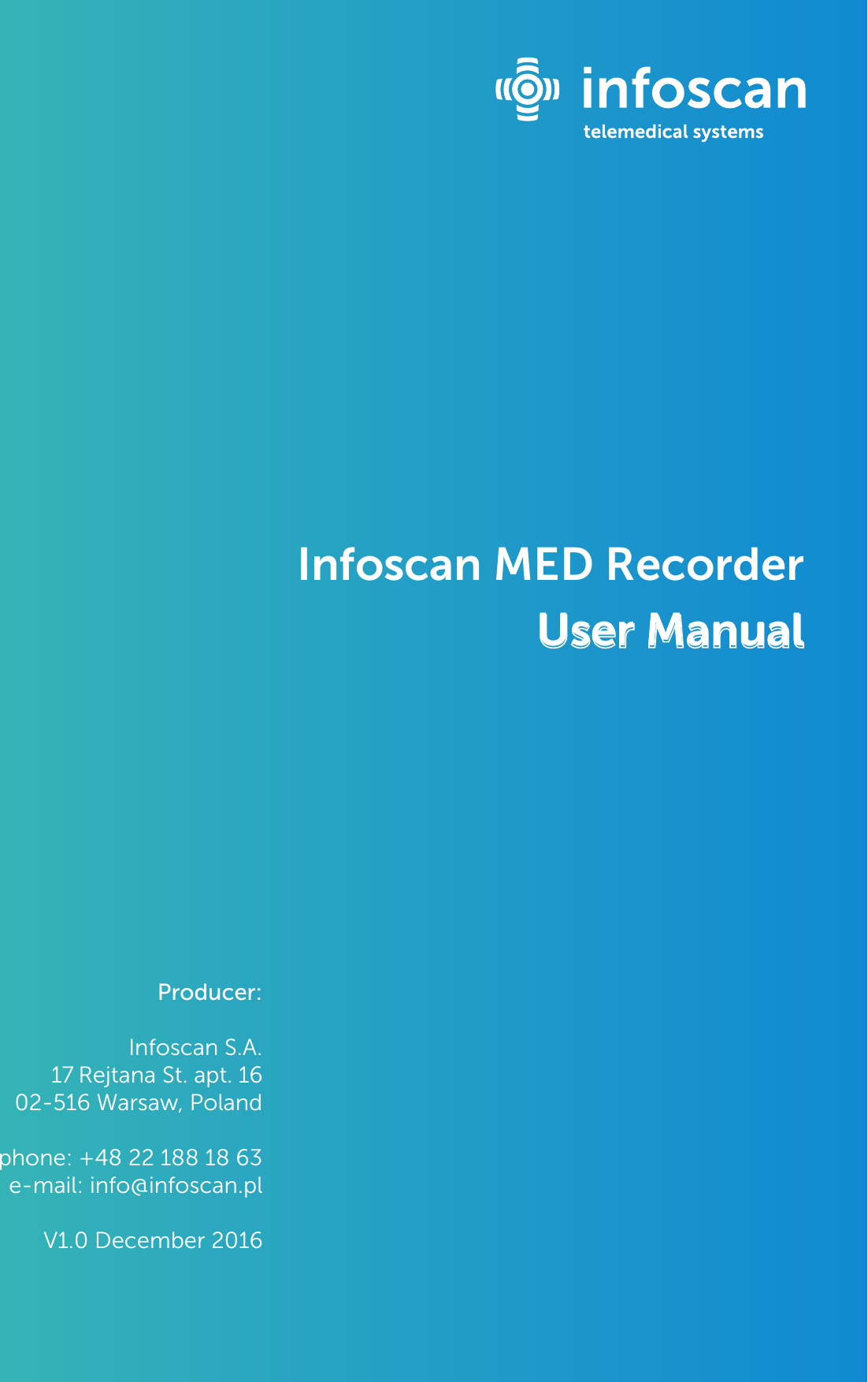 Infoscan MED-RECORDER 3G Wireless Module User Manual 1