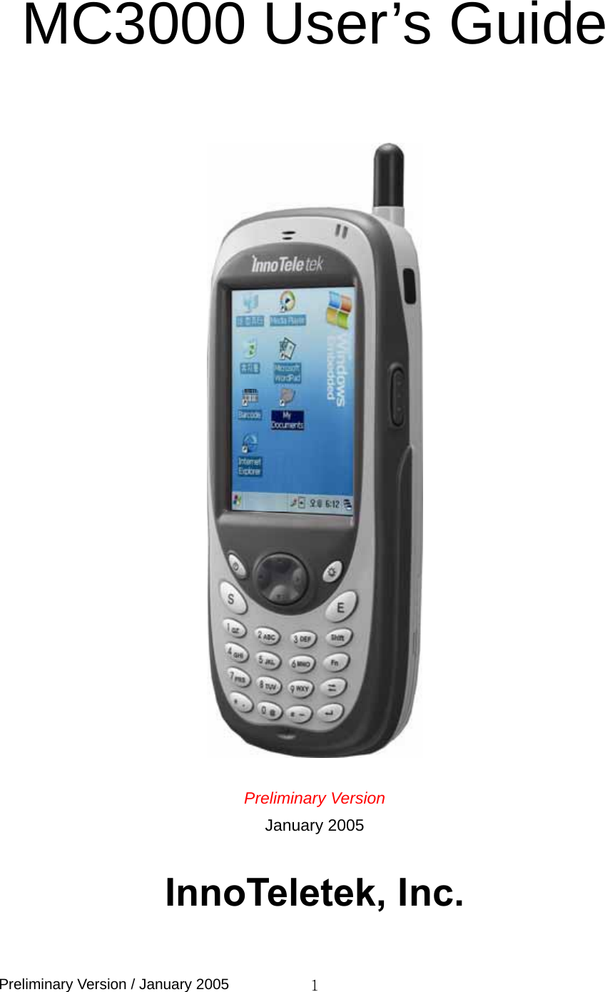 InnoTeletek MC3000 PDA User Manual
