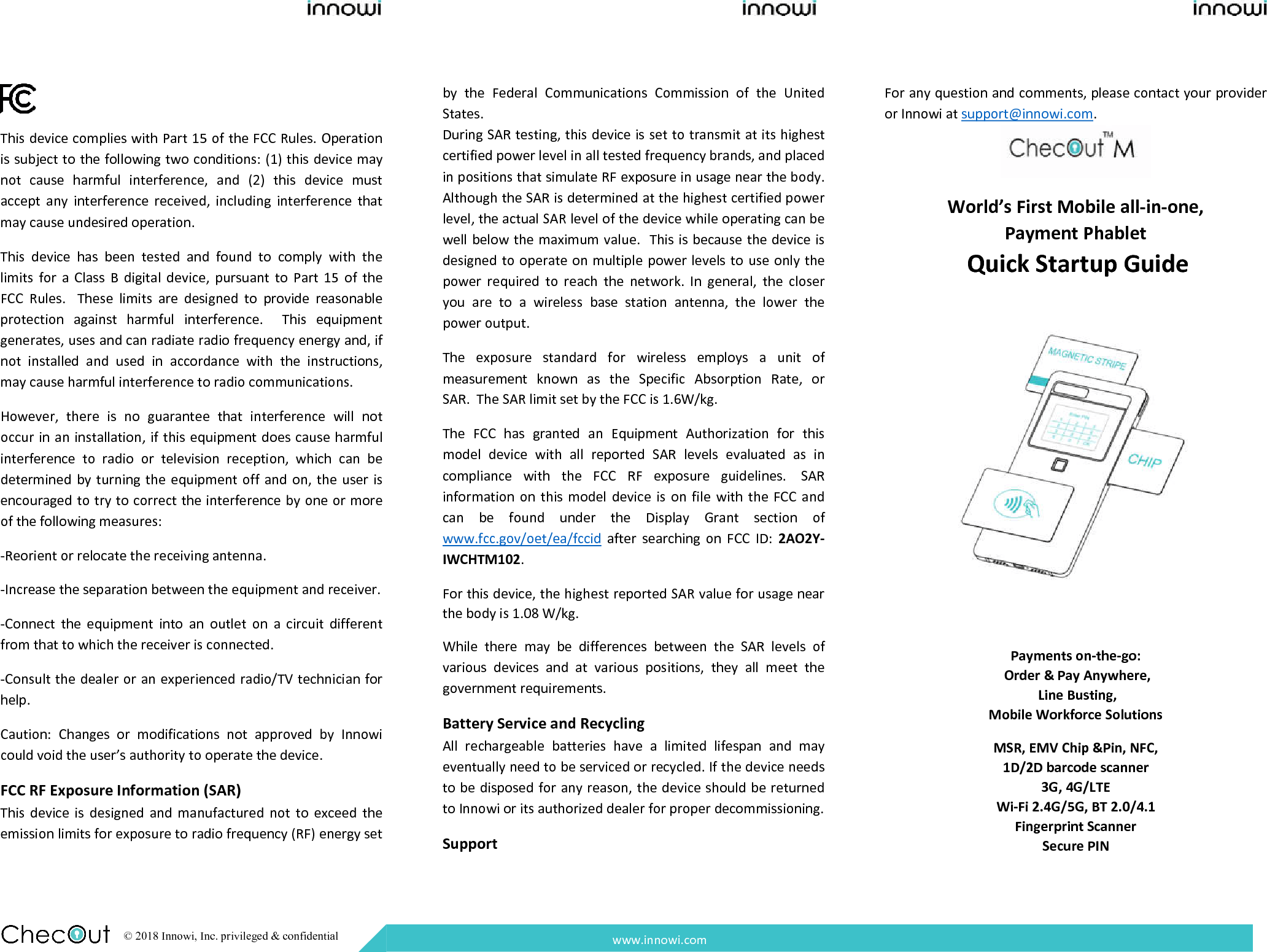 Innowi IWCHTM102 ChecOut M User Manual