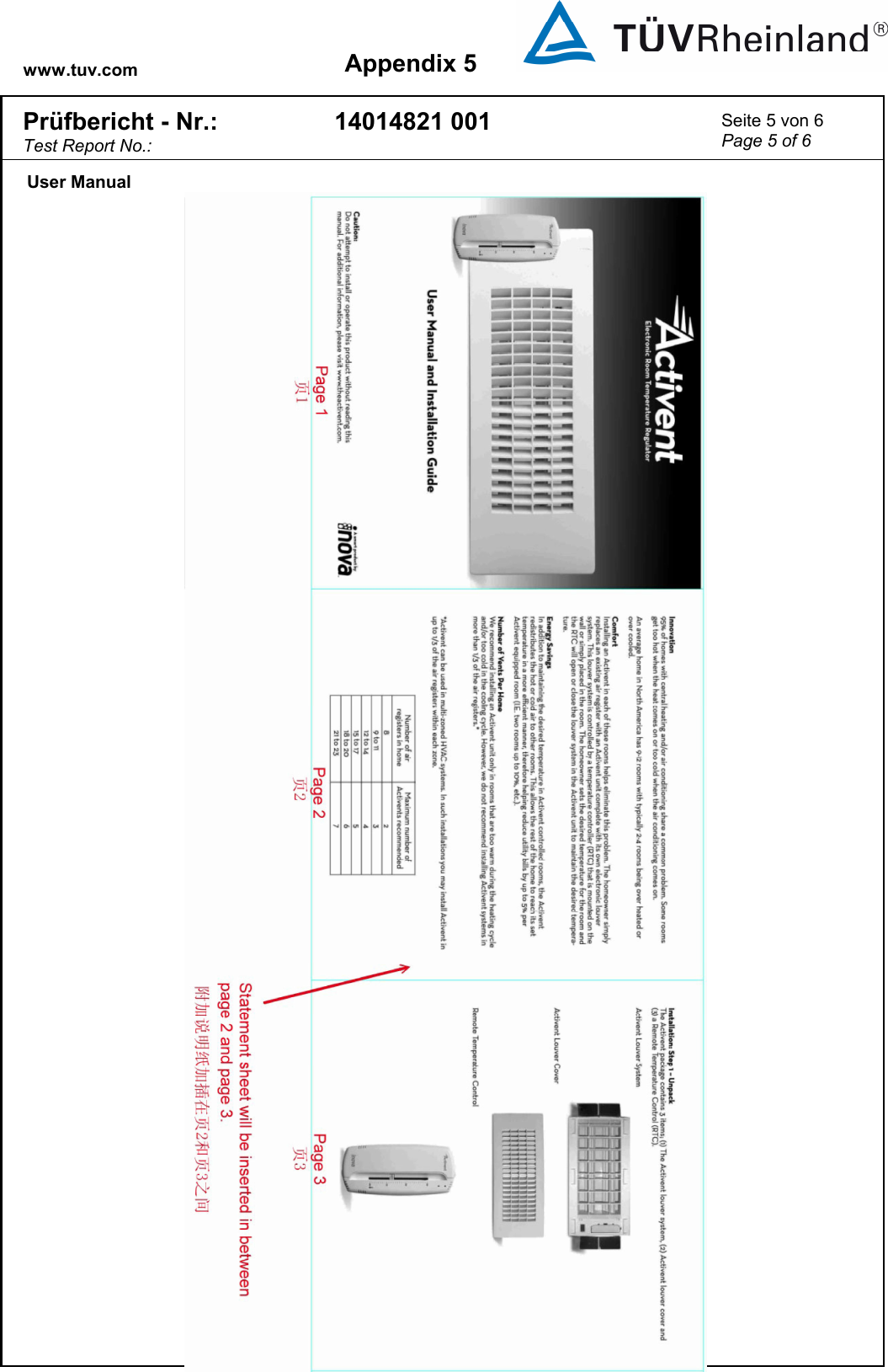 Inova ACTIVENT-RTC Low Power Transmitter User Manual Appendix 5