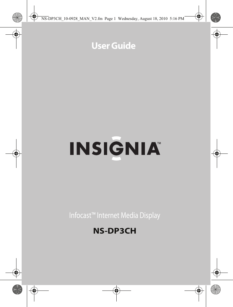 Insignia Ns Dp3Ch Owner S Manual DP3CH_10 0928_MAN_V2