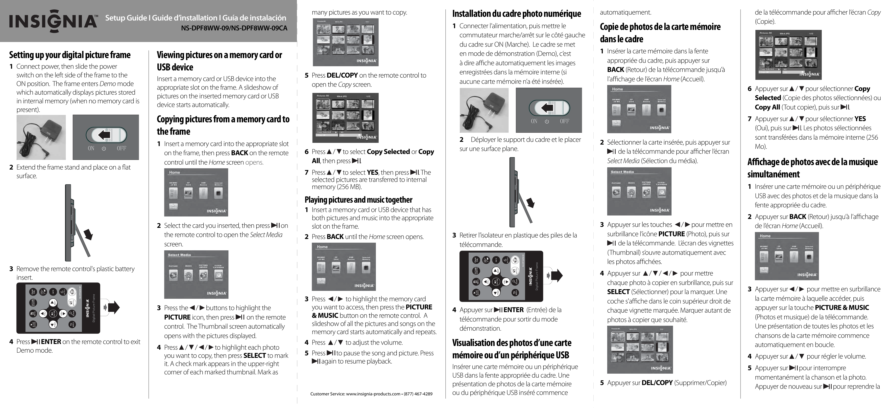 Insignia Ns Dpf8Ww 09 Quick Start Guide