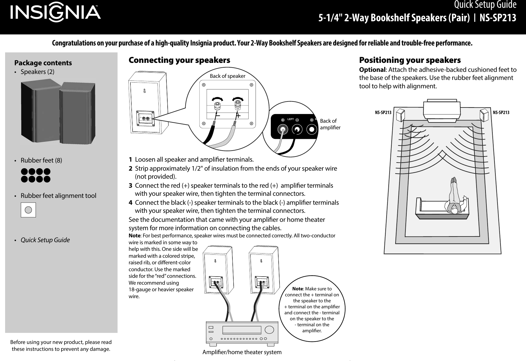 Insignia Ns Sp213 Quick Start Guide SP213_13 0361_QSG_V1_EN