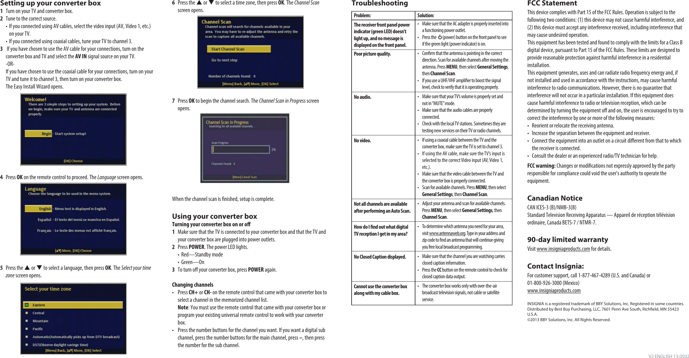 Insignia Nsdxa2 Quick Start Guide NS DXA2_13 0502_QSG_V2_EN