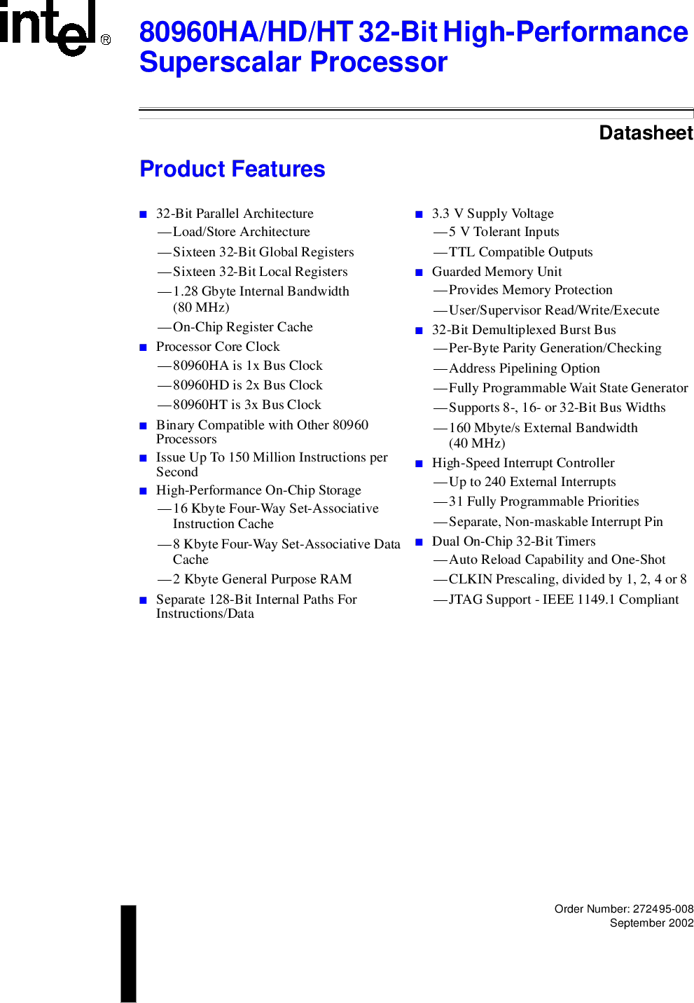 Intel 80960HD User Manual To The 5e117b32 67b7 4ac3 bb03 db7fc657a643