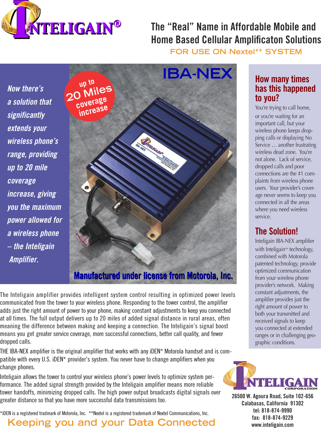 Inteligain IBANEX-807 Single Channel RF Amplifier User Manual ...