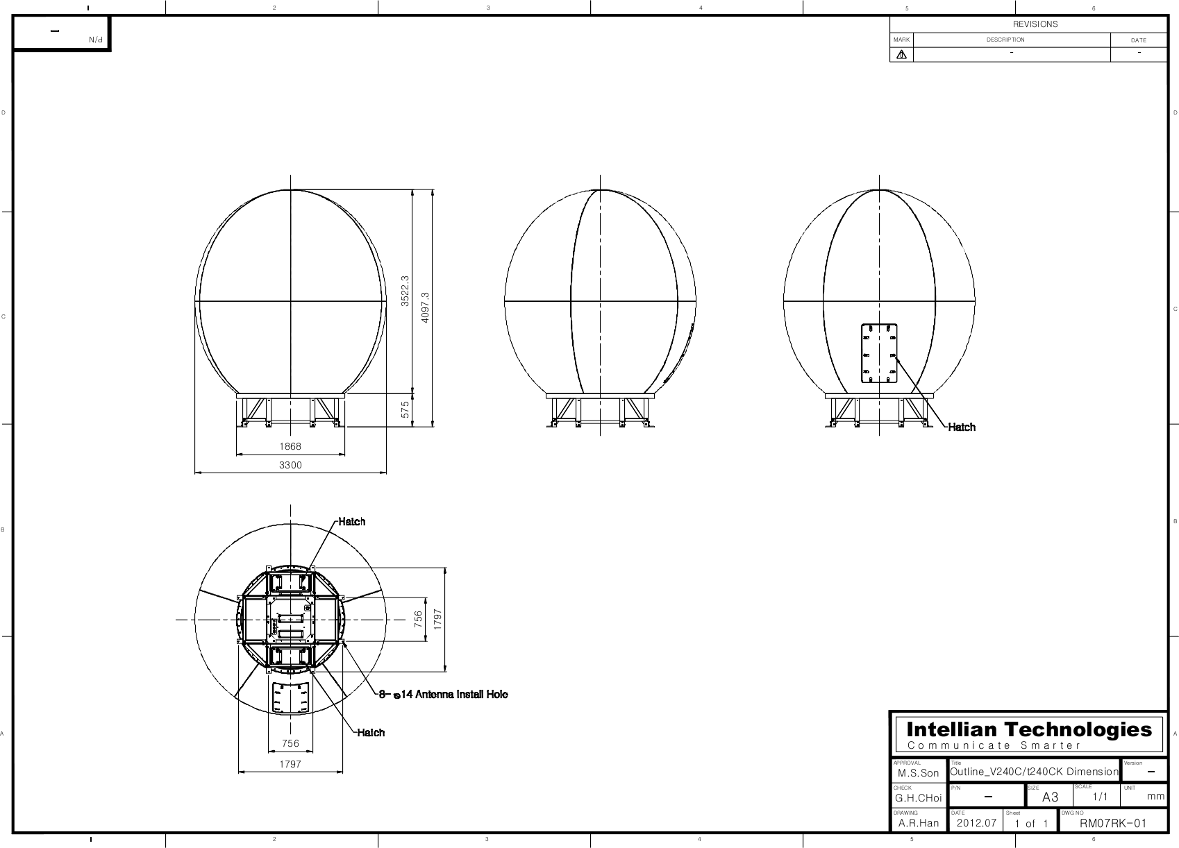 V240C t240CK Radome Drawing PDF