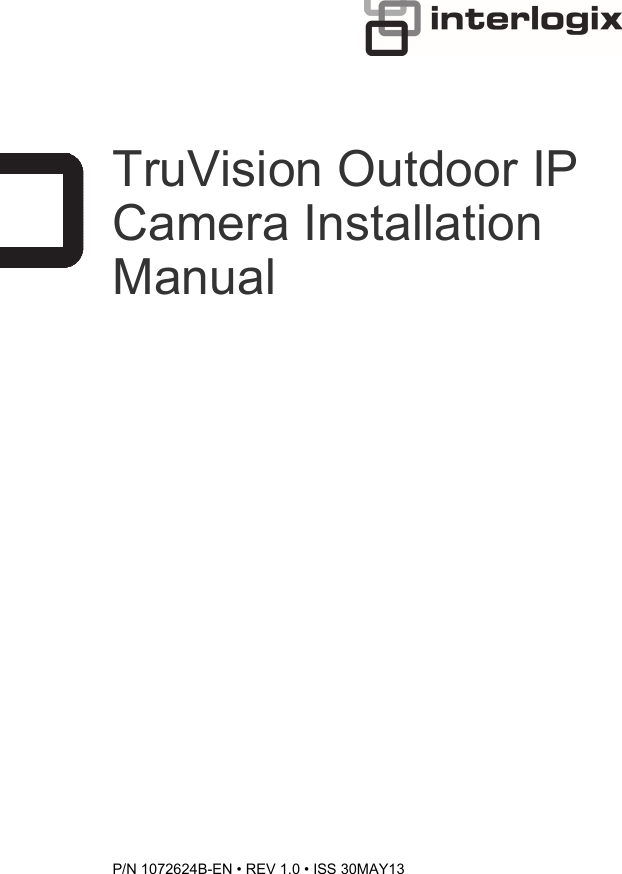 InterLogix 1072624B Truvision Outdoor Ip Camera Installation Manual En ...
