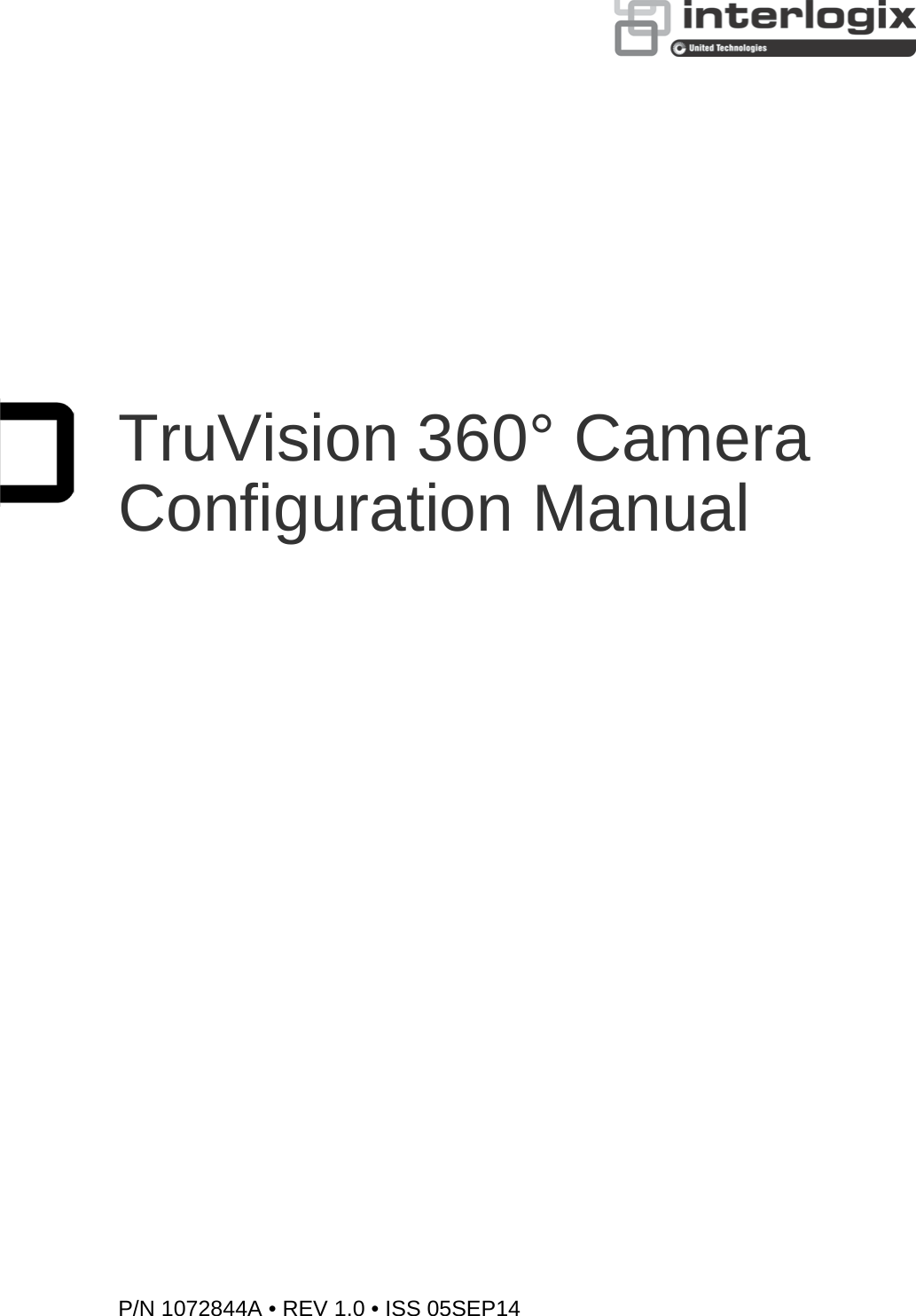 InterLogix 1072844A Truvision 360° Camera Configuration Manual En User ...