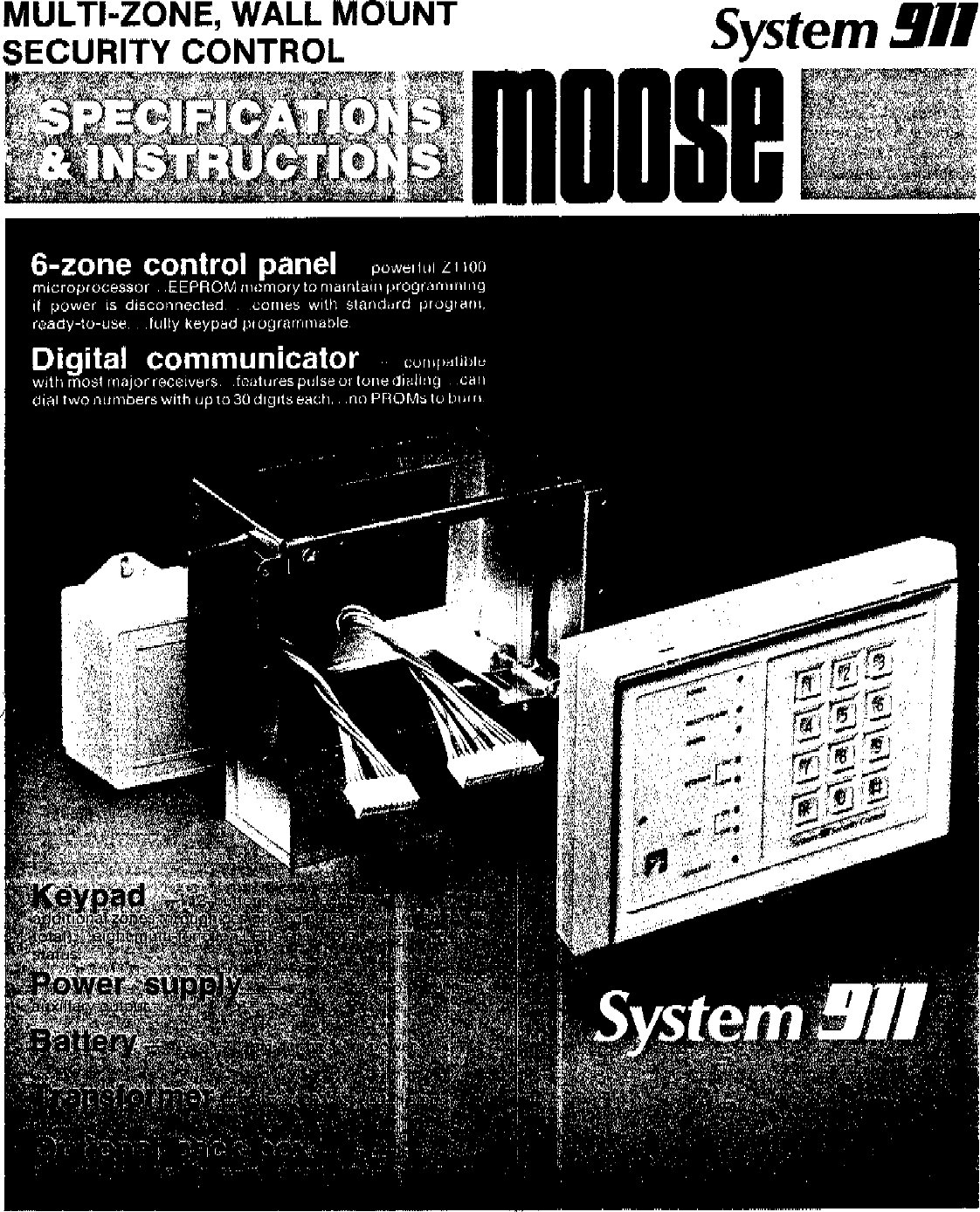 Print 911.tif (34 Pages) Moose System 911 Specifications & Instructions 1996