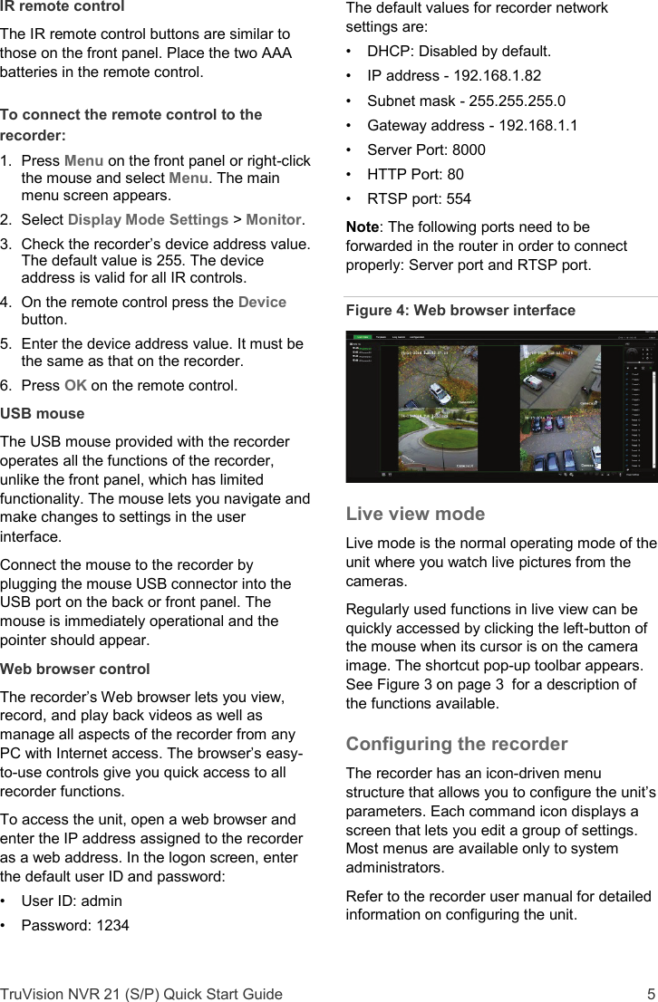 InterLogix Truvision Nvr 21 21S 21P Quick Start Guide En User Manual