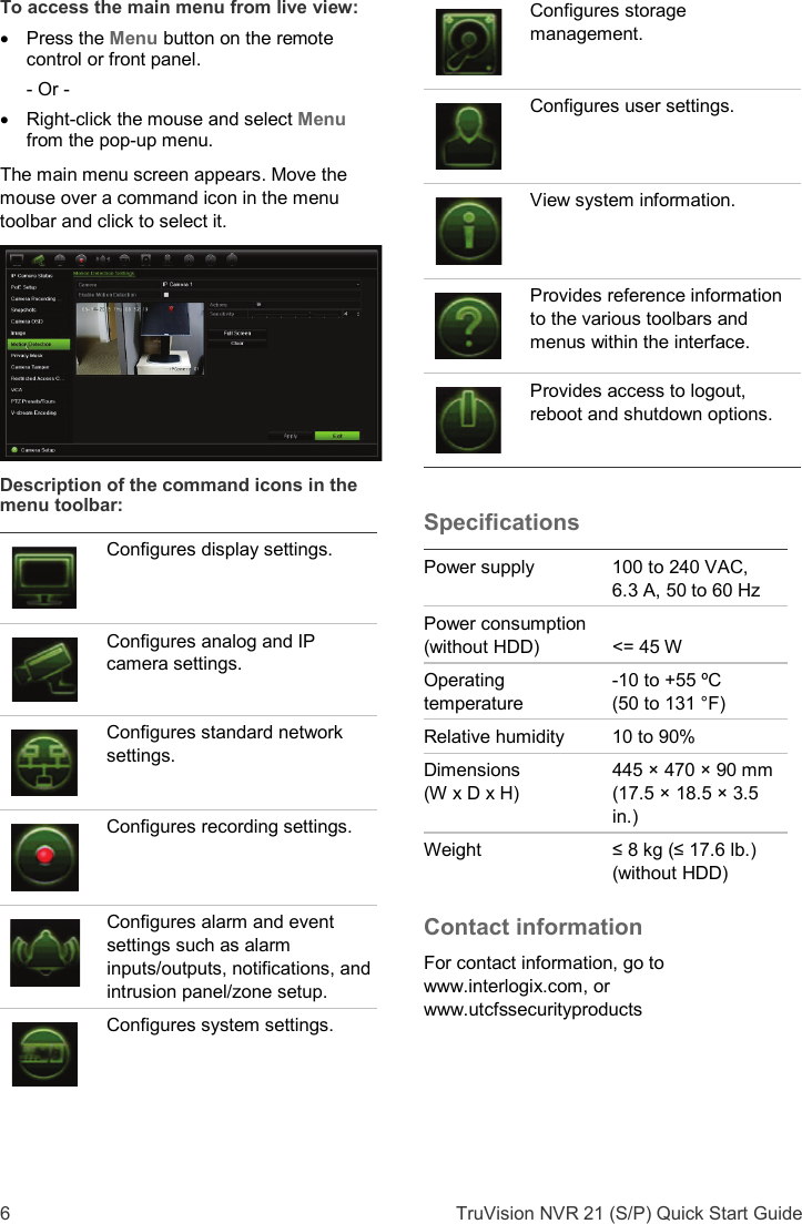 InterLogix Truvision Nvr 21 21S 21P Quick Start Guide En User Manual
