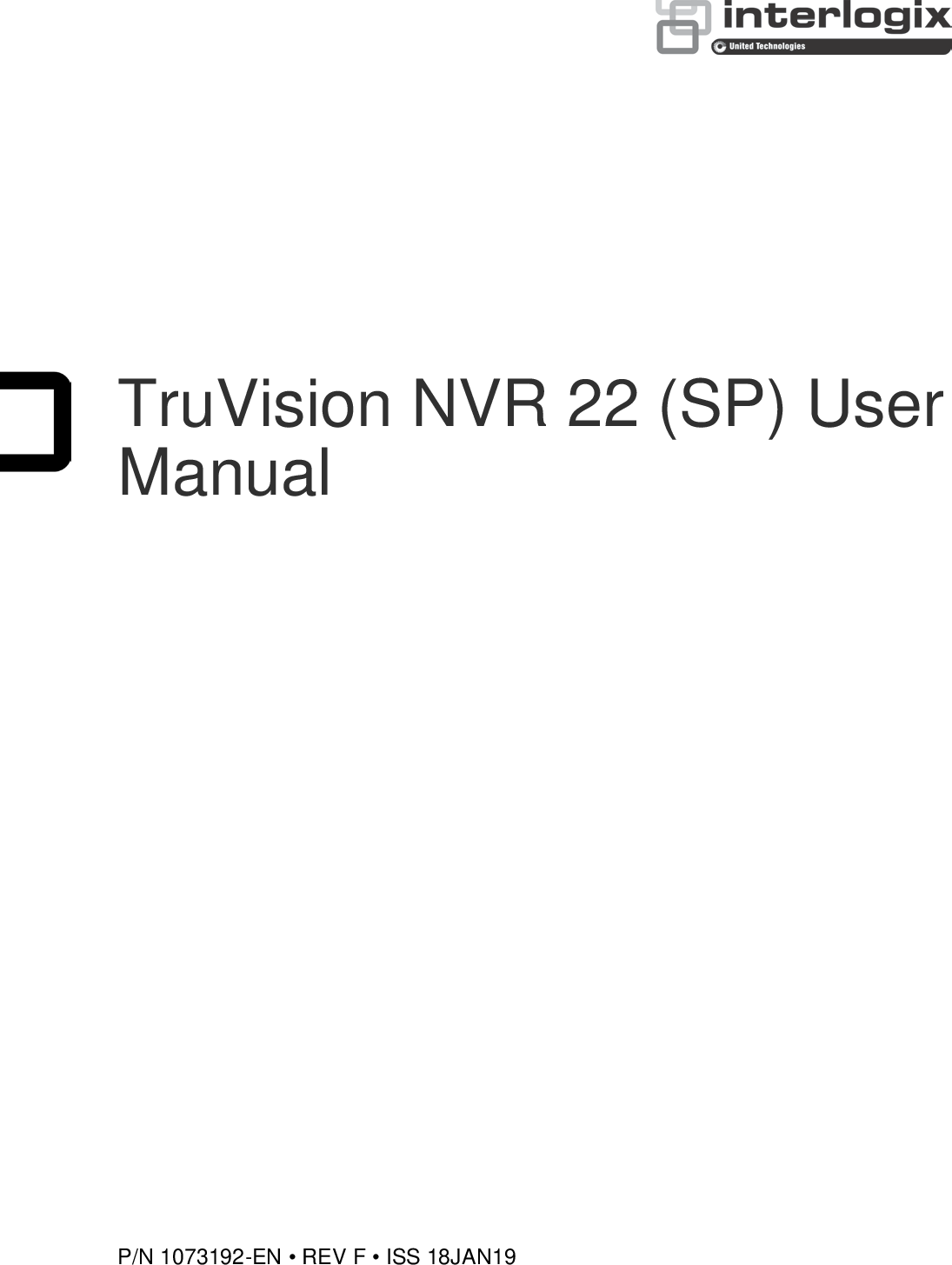 TruVision NVR 22 (SP) User Manual 1073192f sp en