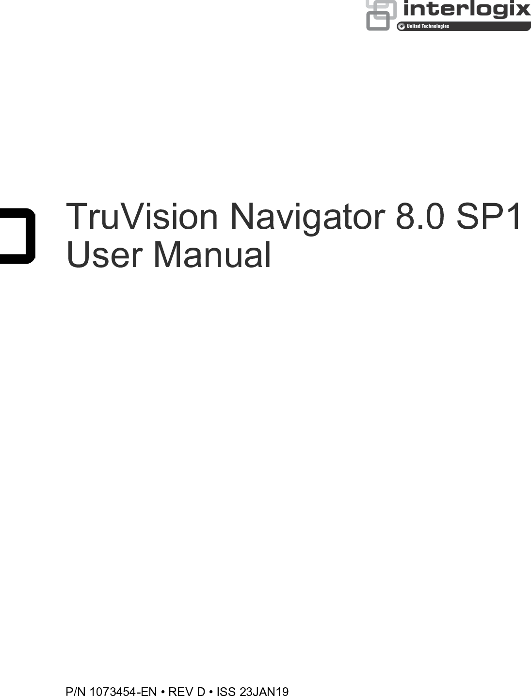 TruVision Navigator 8.0 SP1 User Manual 1073454d en