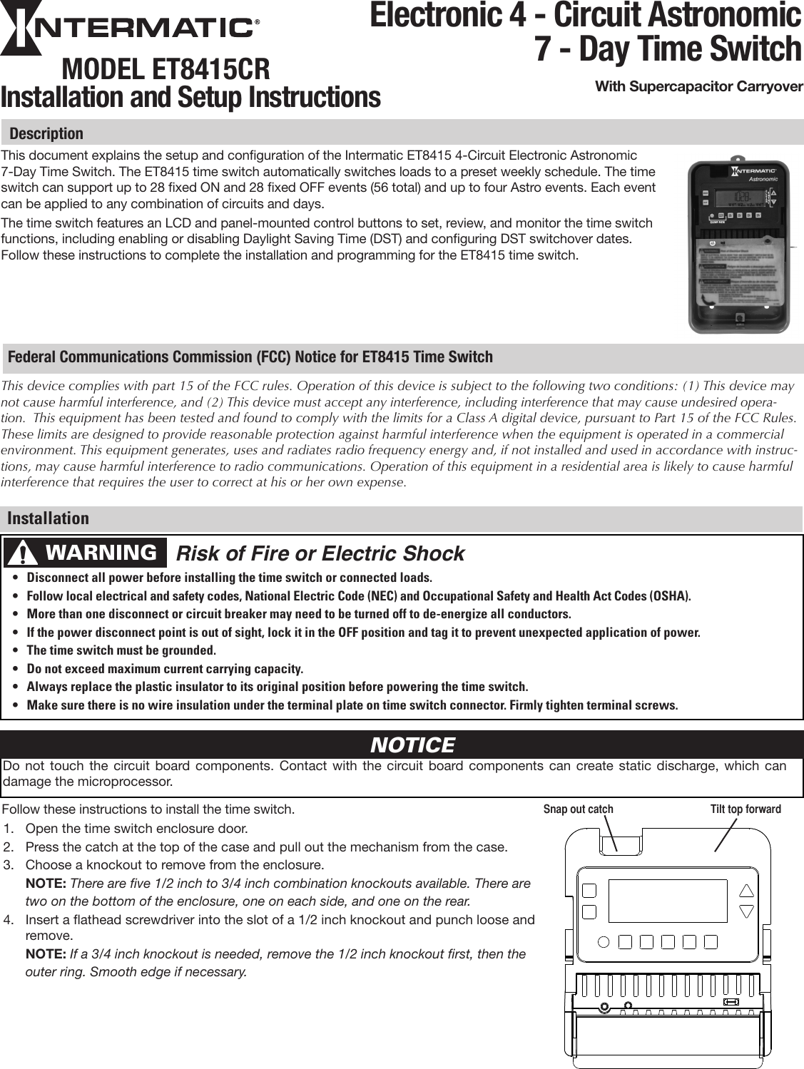Intermatic Et8415Cr Instructions Owner S Manual
