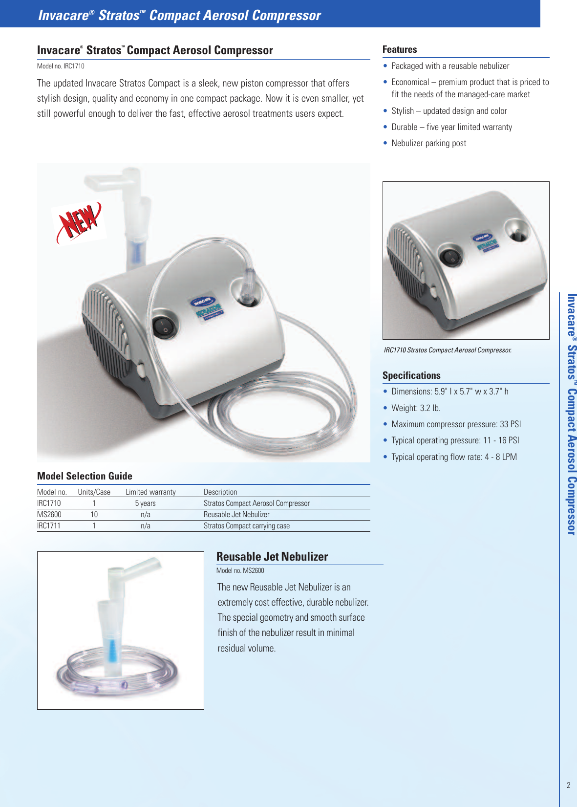 Invacare Stratos Aerosol Compressors Users Manual 04 220