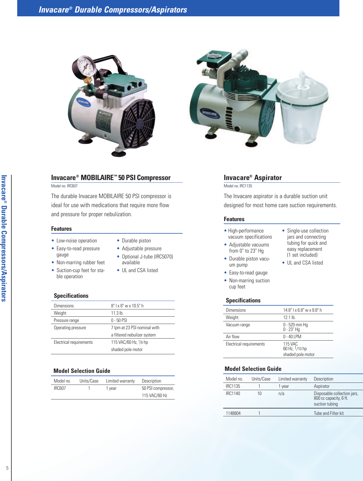 Invacare Stratos Aerosol Compressors Users Manual 04 220